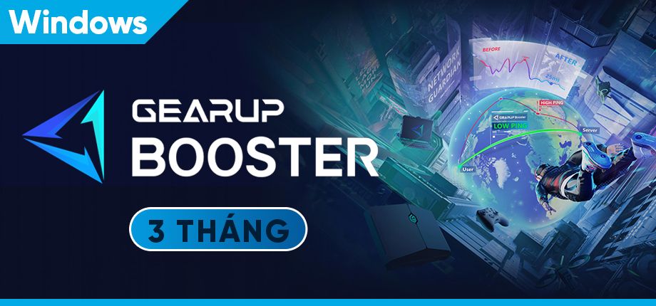 GearUp Booster giảm lag khi chơi game 3 Tháng - Windows | Divine Shop