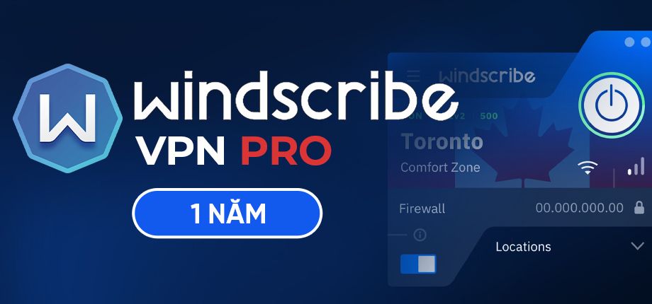 Windscribe VPN Pro 1 năm - Tài khoản | Divine Shop